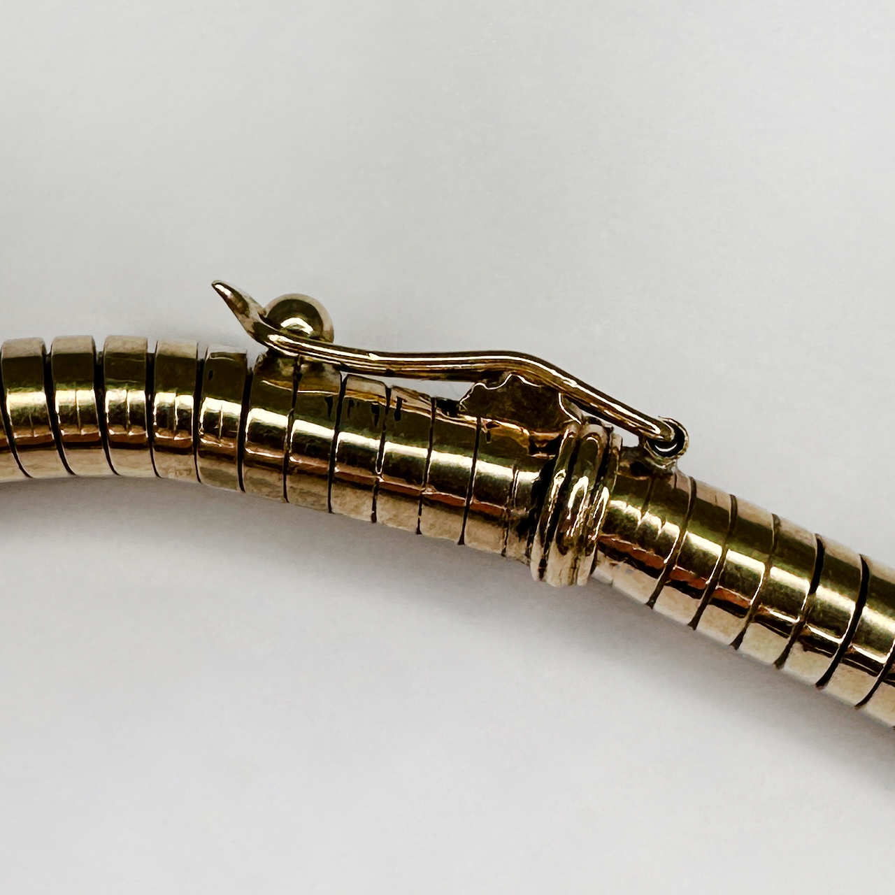 Ruby Eyed Gold Snake Necklace | Saddingtons Antique Jewellery