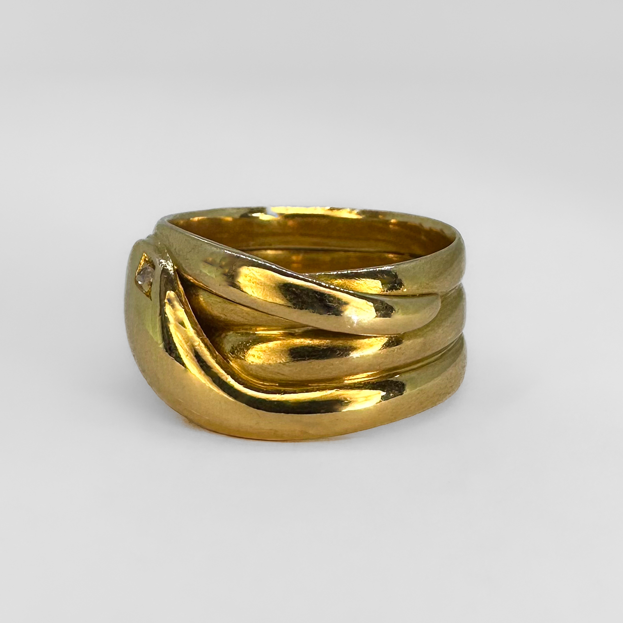 Antique Snake Ring Diamond Eyes | Saddingtons Antique Jewellery