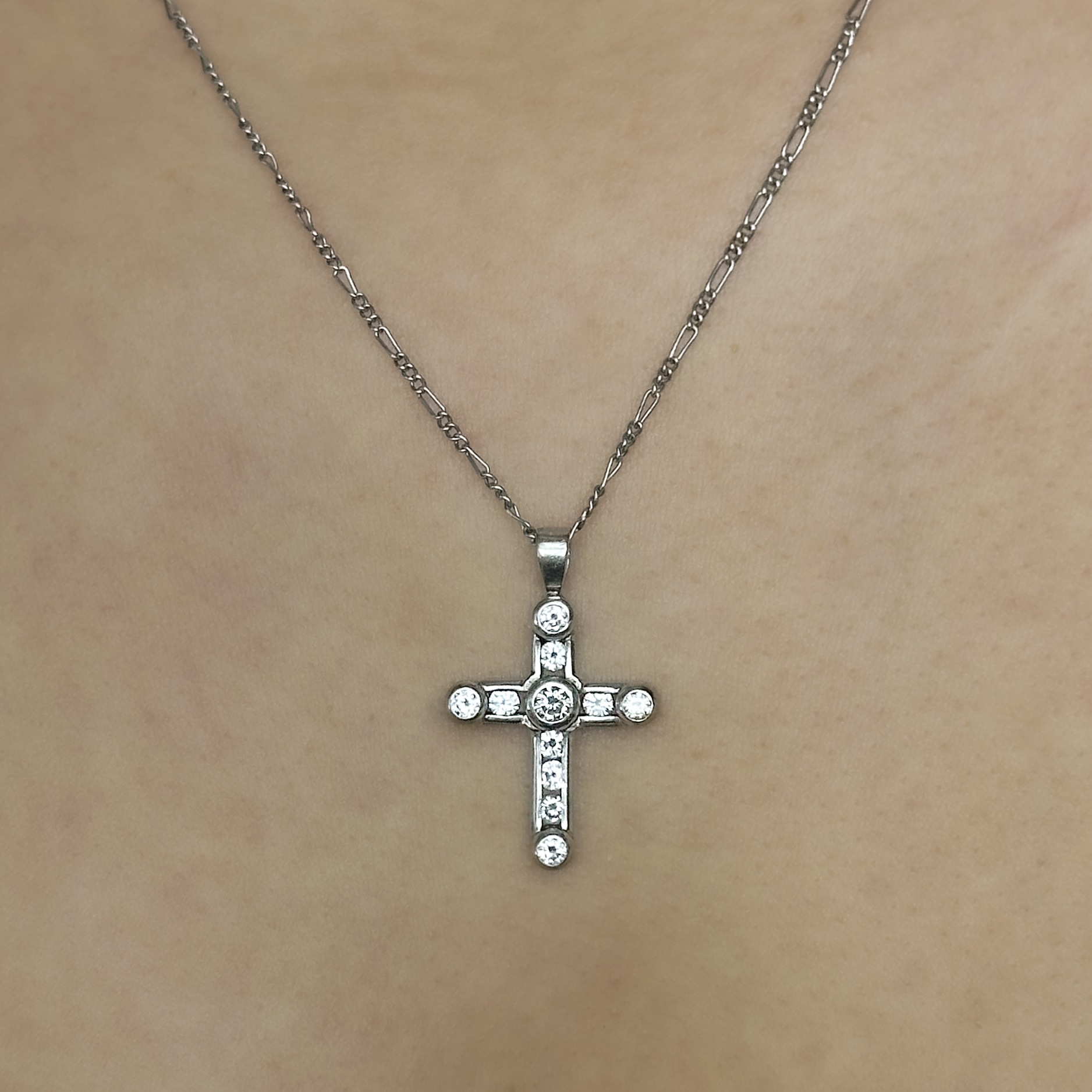 Diamond Set Cross Pendant | Saddingtons Antique Jewellery