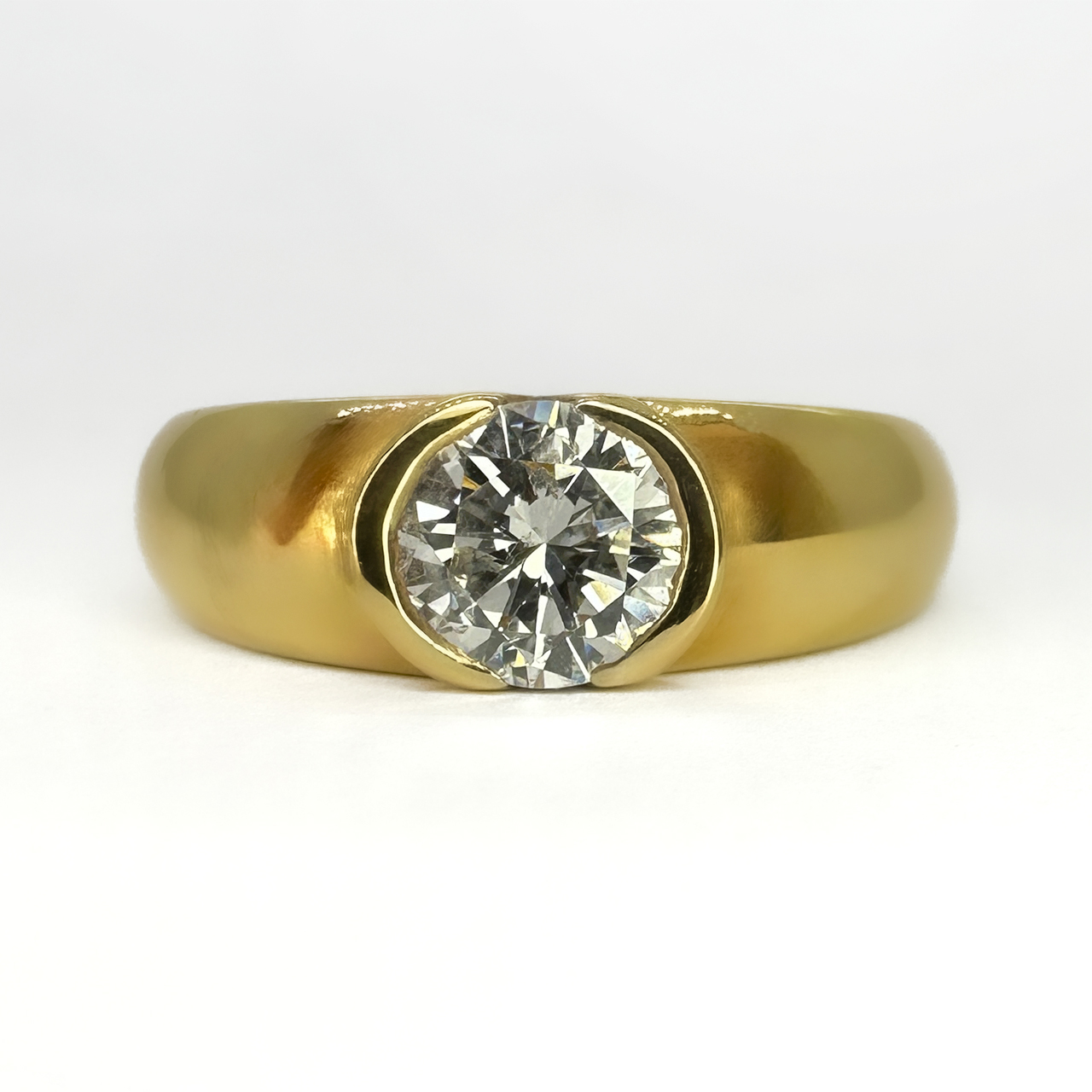 Chunky 1ct Diamond Solitaire Band Ring | Saddingtons Antique Jewellery