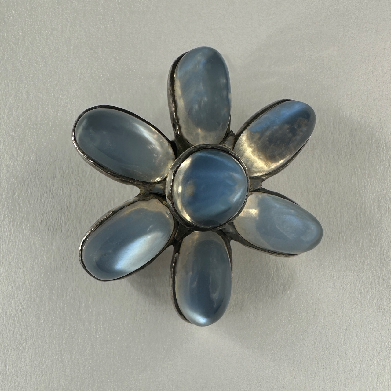 Edwardian Moonstone Flowerhead Brooch | Saddingtons Antique Jewellery