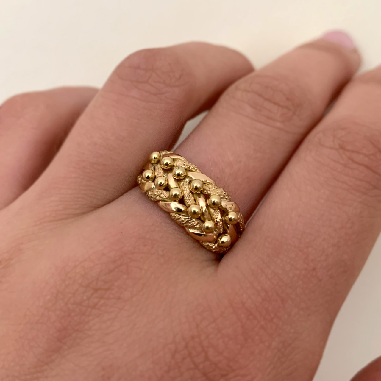 Antique Chased Gold Keeper Ring | Saddingtons Antique Jewellery