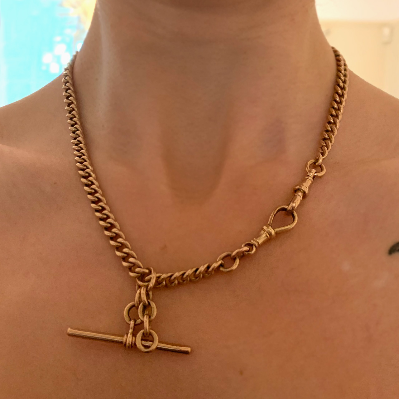 Gold Curb Albert Chain | Saddingtons Antique Jewellery