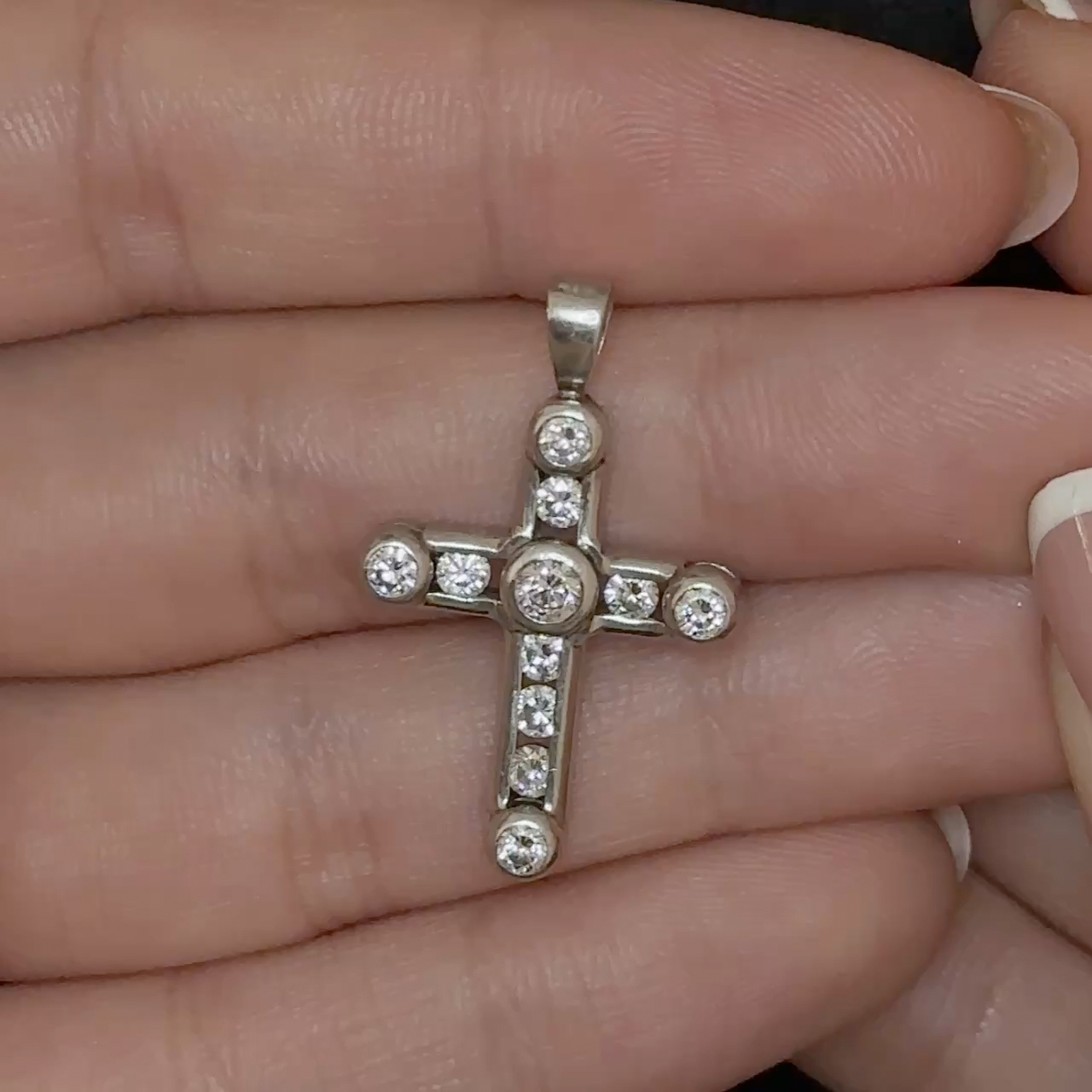 Diamond Set Cross Pendant | Saddingtons Antique Jewellery